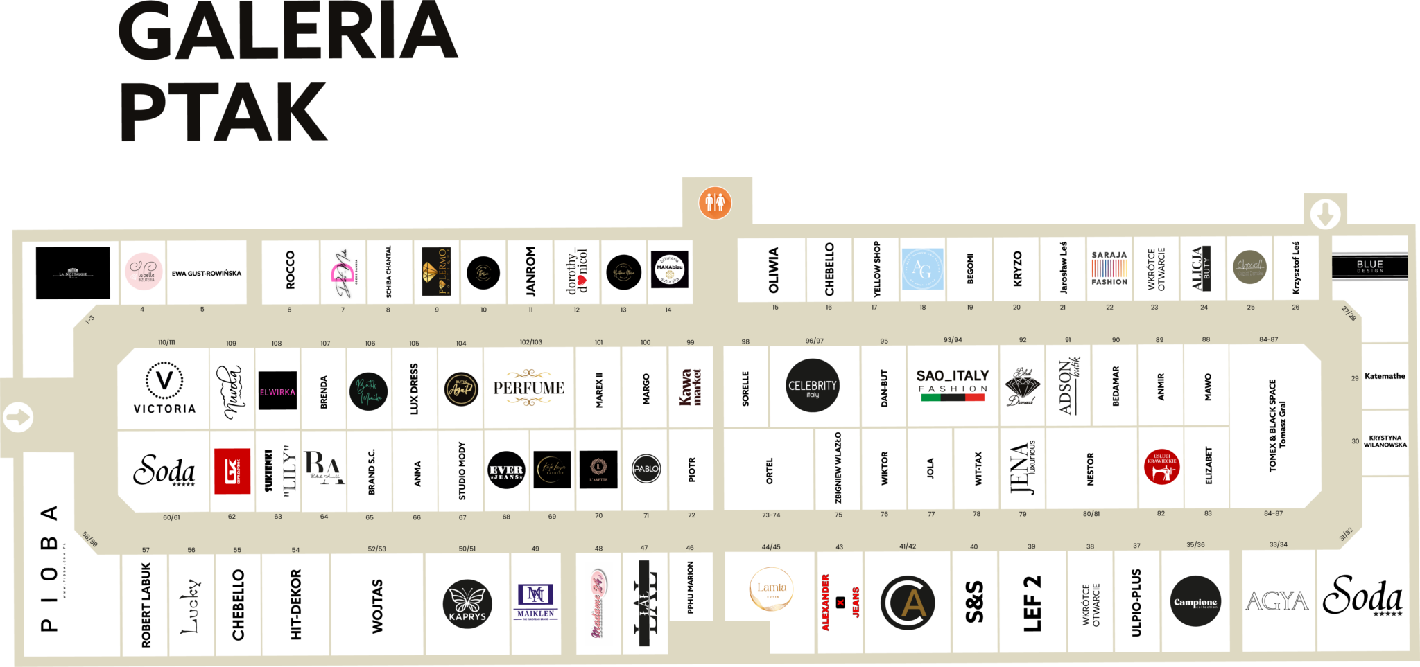 Plan centrum - Galeria Ptak